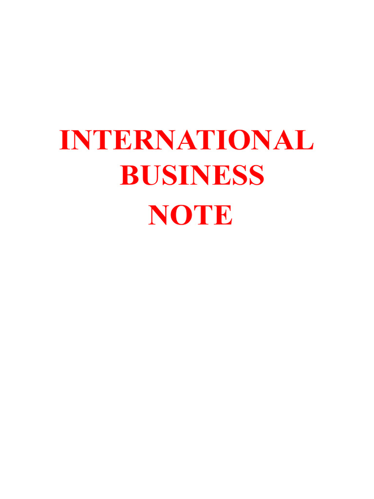 IB Note Chapter 3 | PDF | Dumping (Pricing Policy) | Tariff