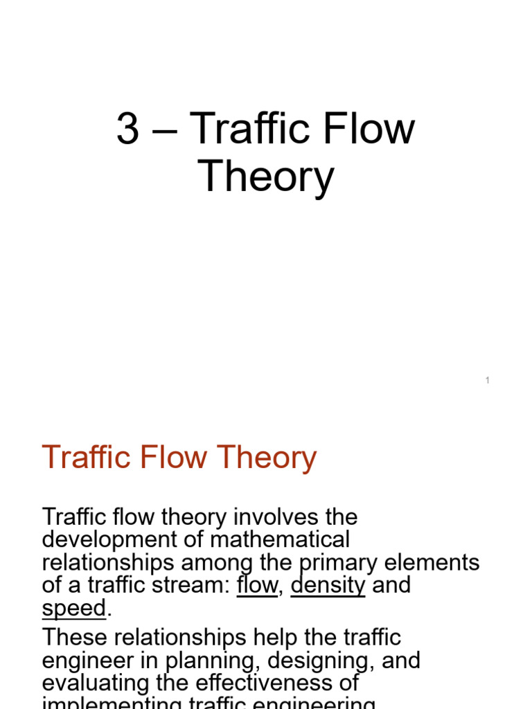 3 - Traffic Flow Theory | Download Free PDF | Traffic