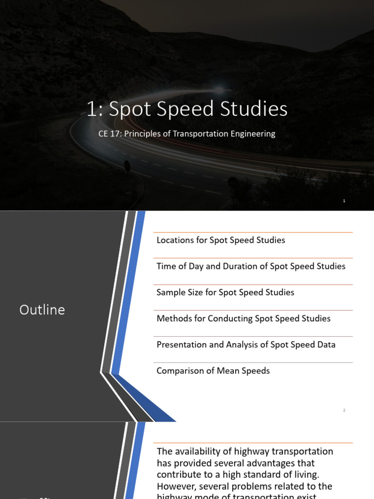 1 - Spot Speed Studies | PDF | Sample Size Determination | Median