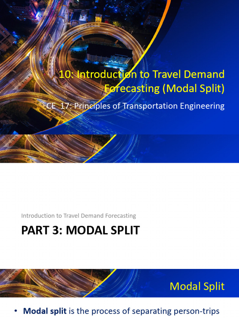 10 - Introduction To Travel Demand Forecasting - Modal Split | PDF | Public Transport | Mode ...