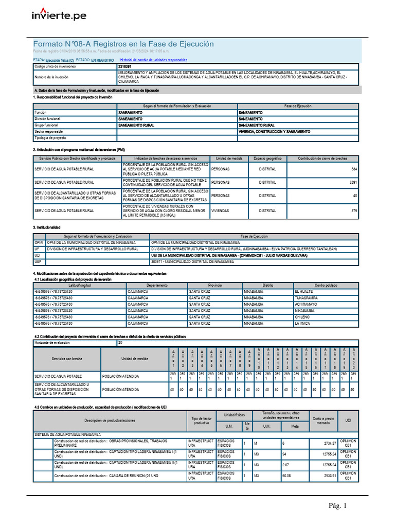 Formato 8A | PDF | Saneamiento | Agua