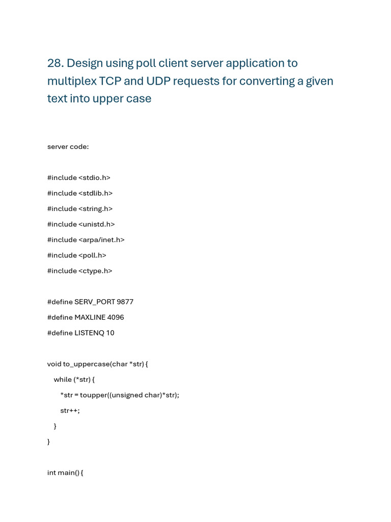 Server TCP Client & UDP Client | PDF | Communications Protocols | Internet