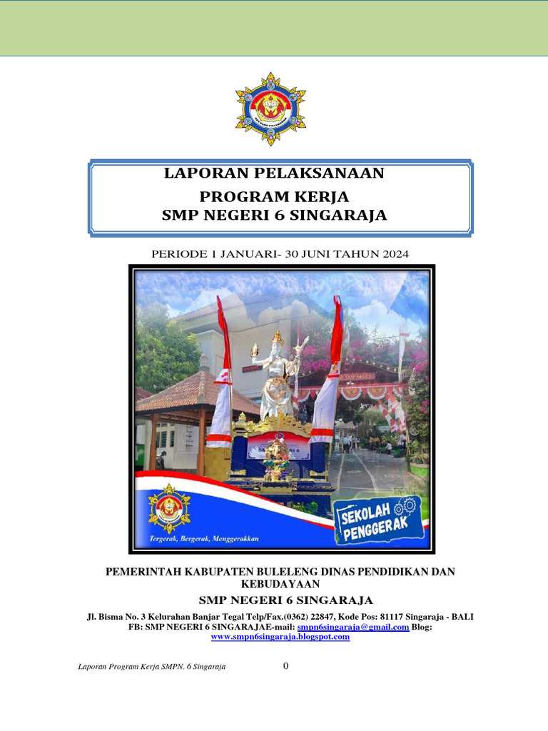 Laporan Kerja SMPN 6 Singaraja 2024 | PDF