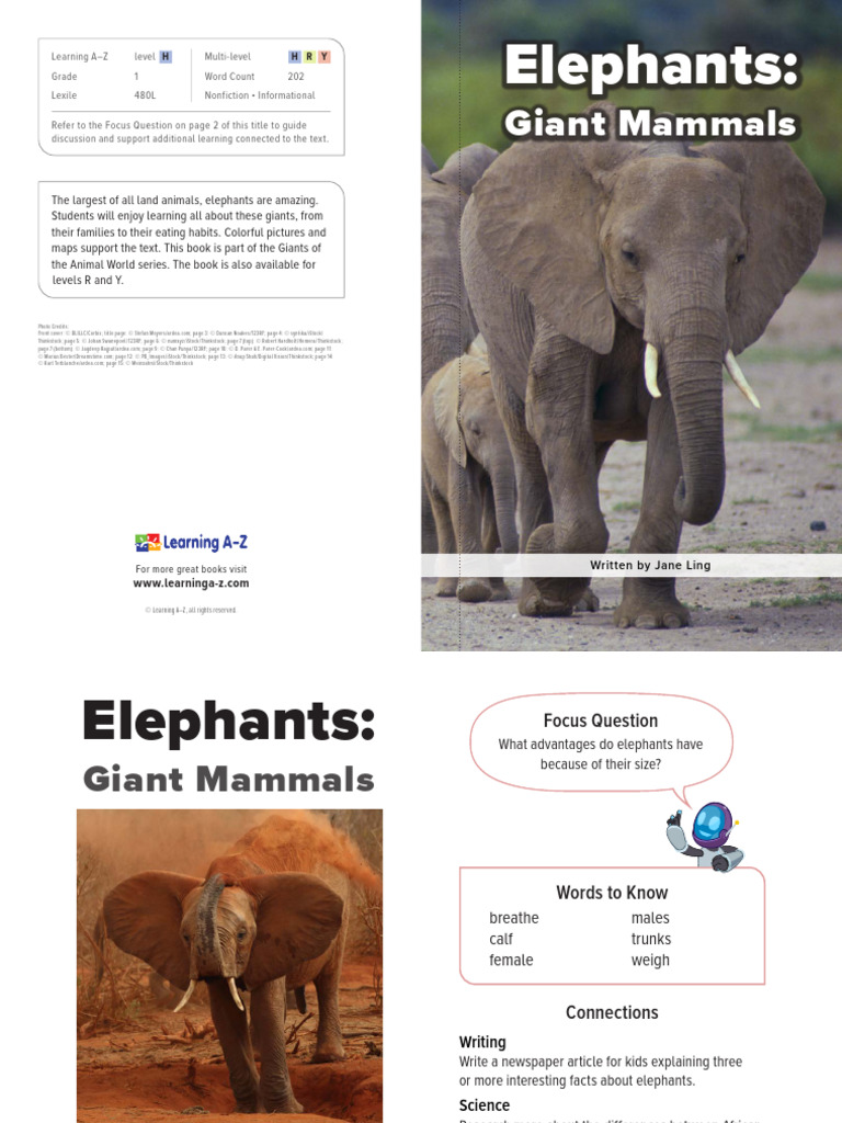 Raz Lh36 Elephantsgiantmammals CLR | PDF | Elephant | Mammal Ecology