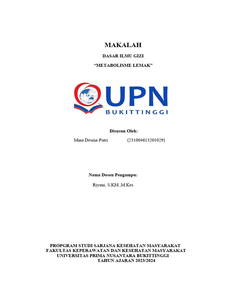 Metabolisme Lemak dalam Tubuh Manusia | PDF
