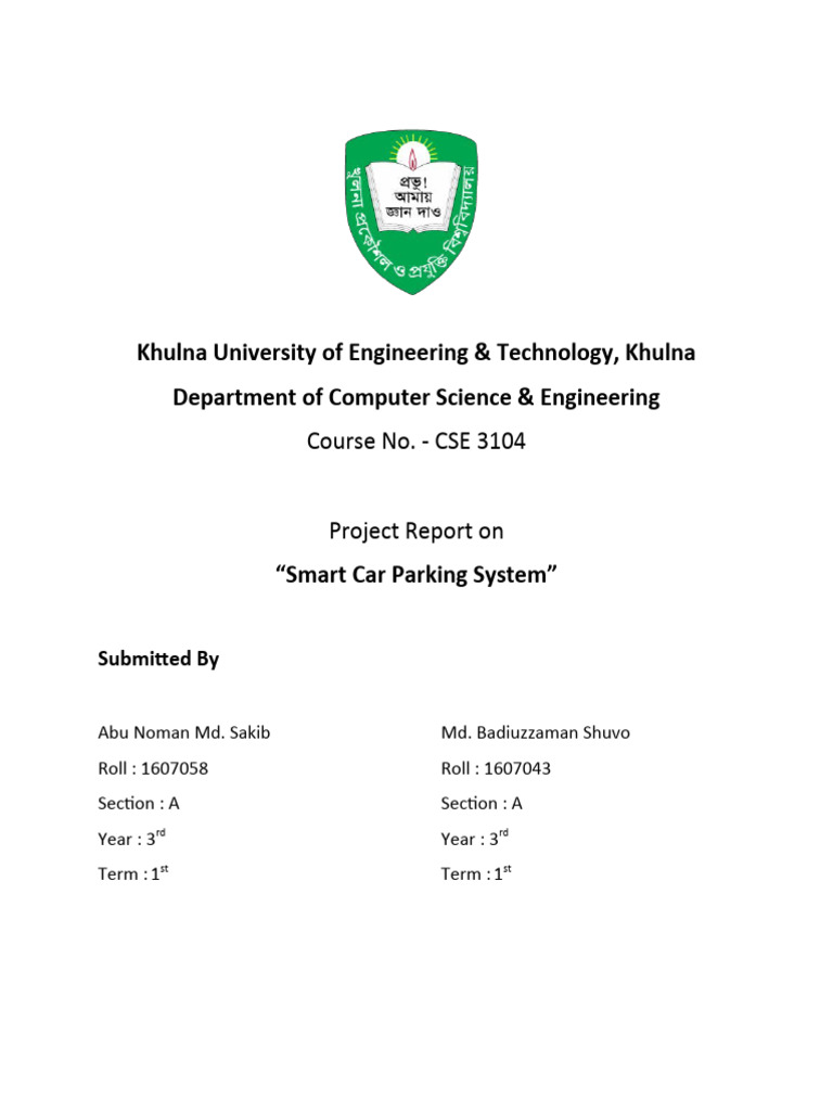 Smart Car Parking System Pdf Parking Arduino