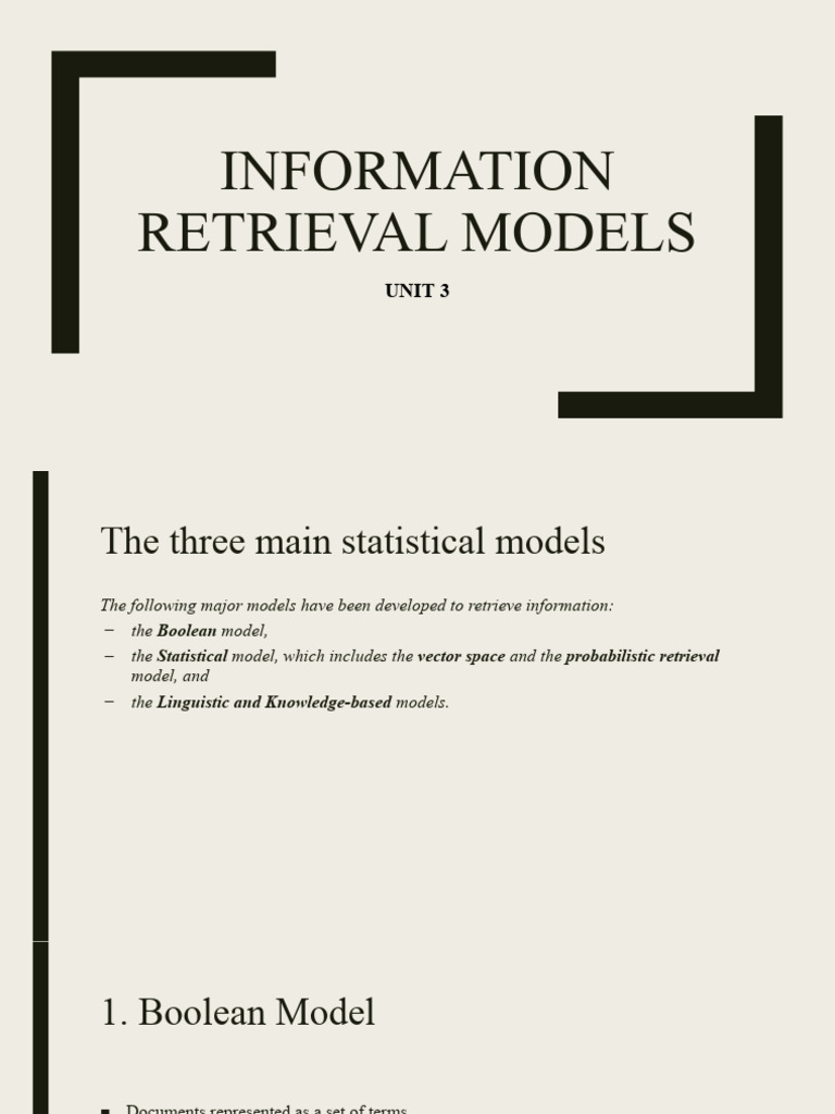 Information Retrieval Models Pdf Information Retrieval Cognitive