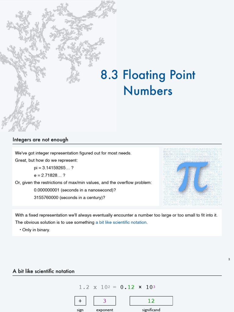 8.3 Floating Point Numbers | PDF | Numbers | Computer Science