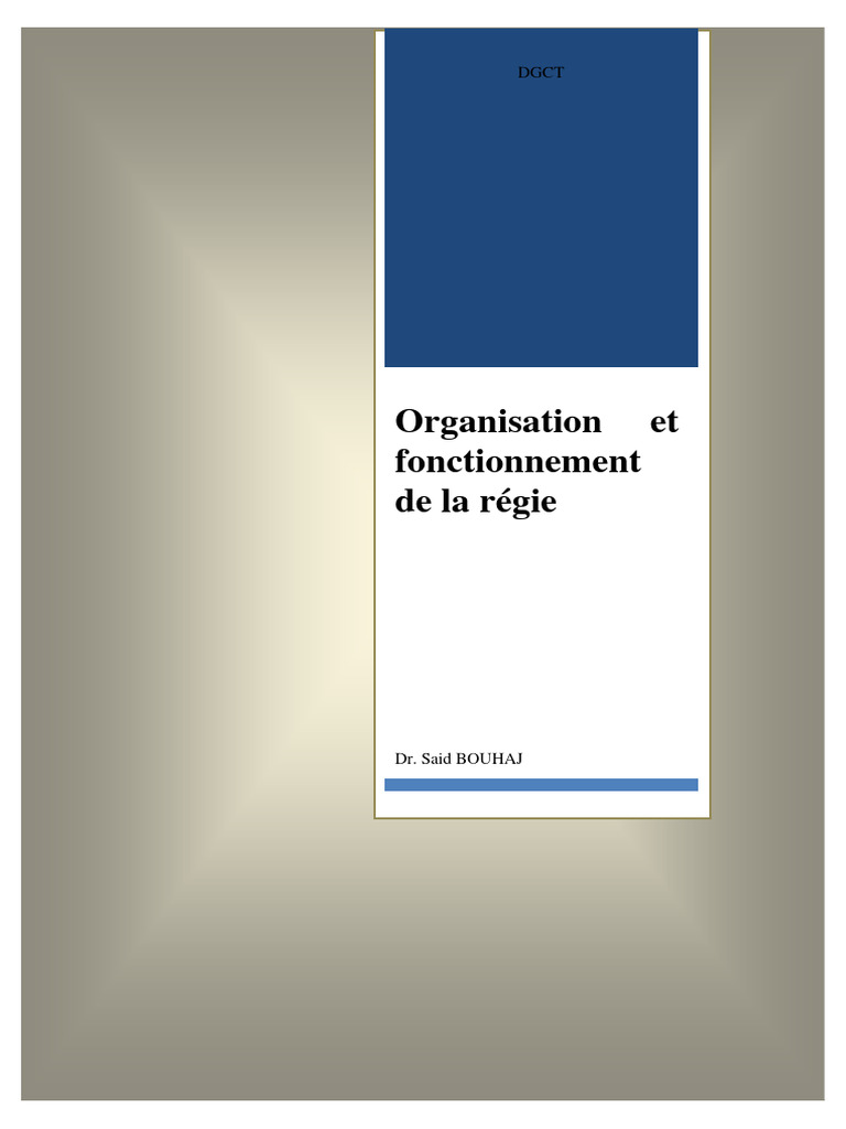 Cours de Fonctionnement de La Régie de Dépenses Et Recettes | PDF ...