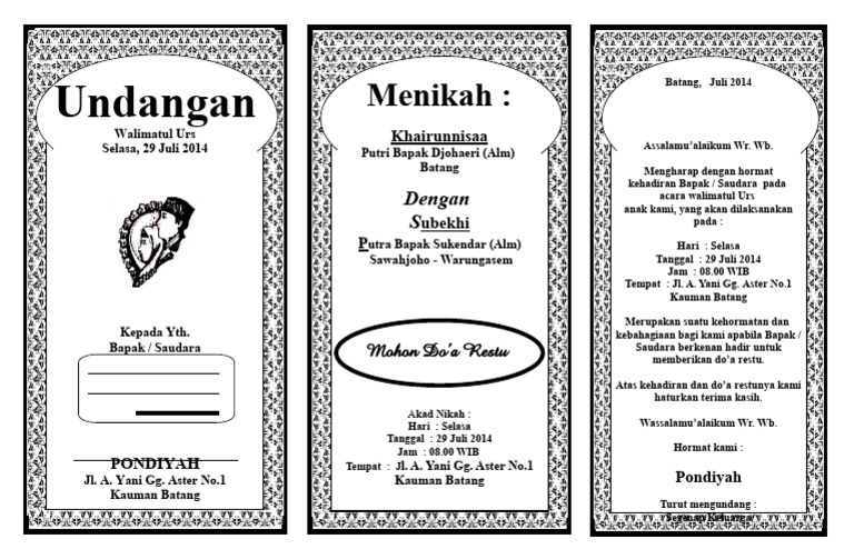 Undangan Walimah Nikah Pdf