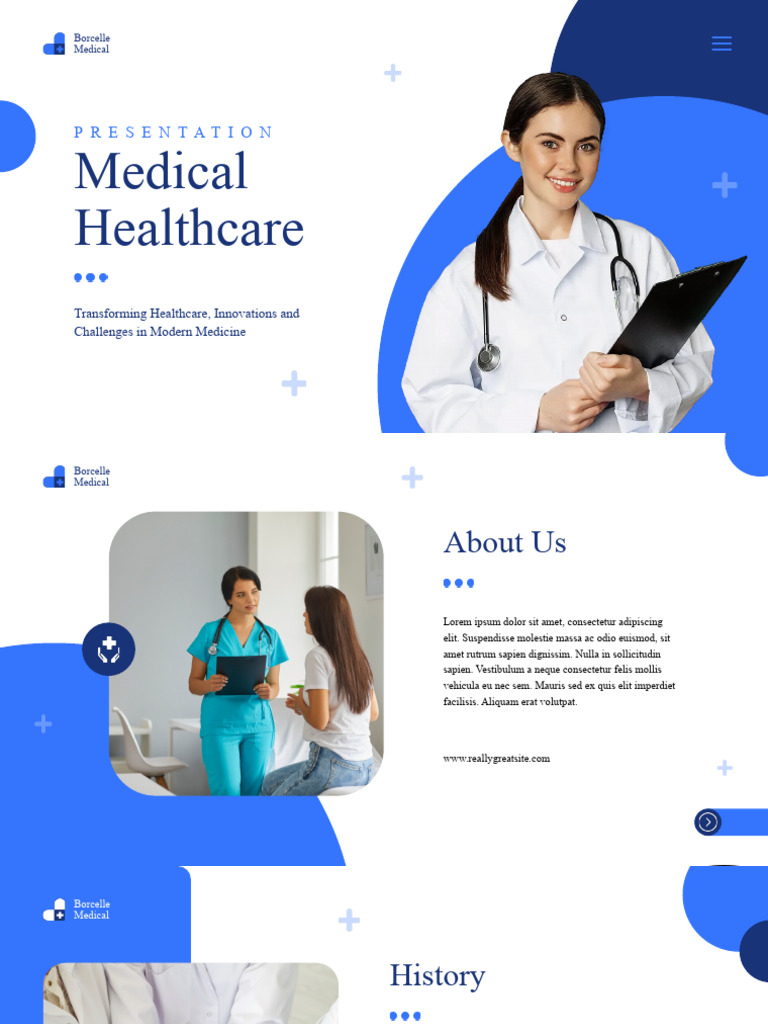 Blue White Modern Medical Healthcare Presentation | PDF | Medicine ...