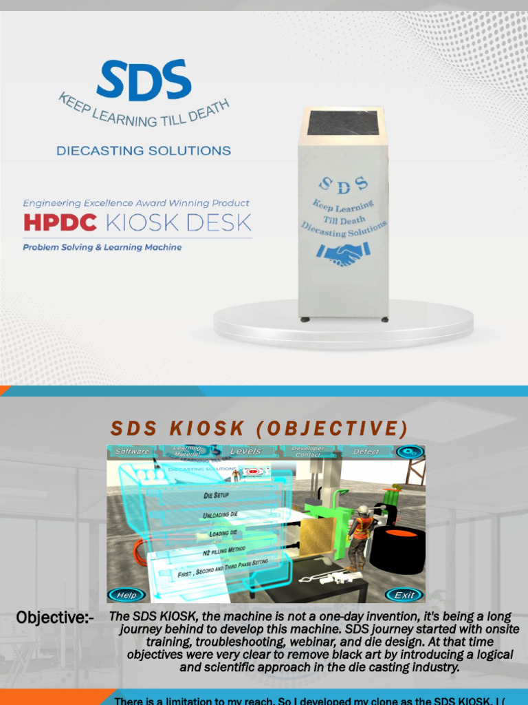The SDS HPDC Kiosk Manual | PDF | Parameter (Computer Programming) | Mechanical Engineering