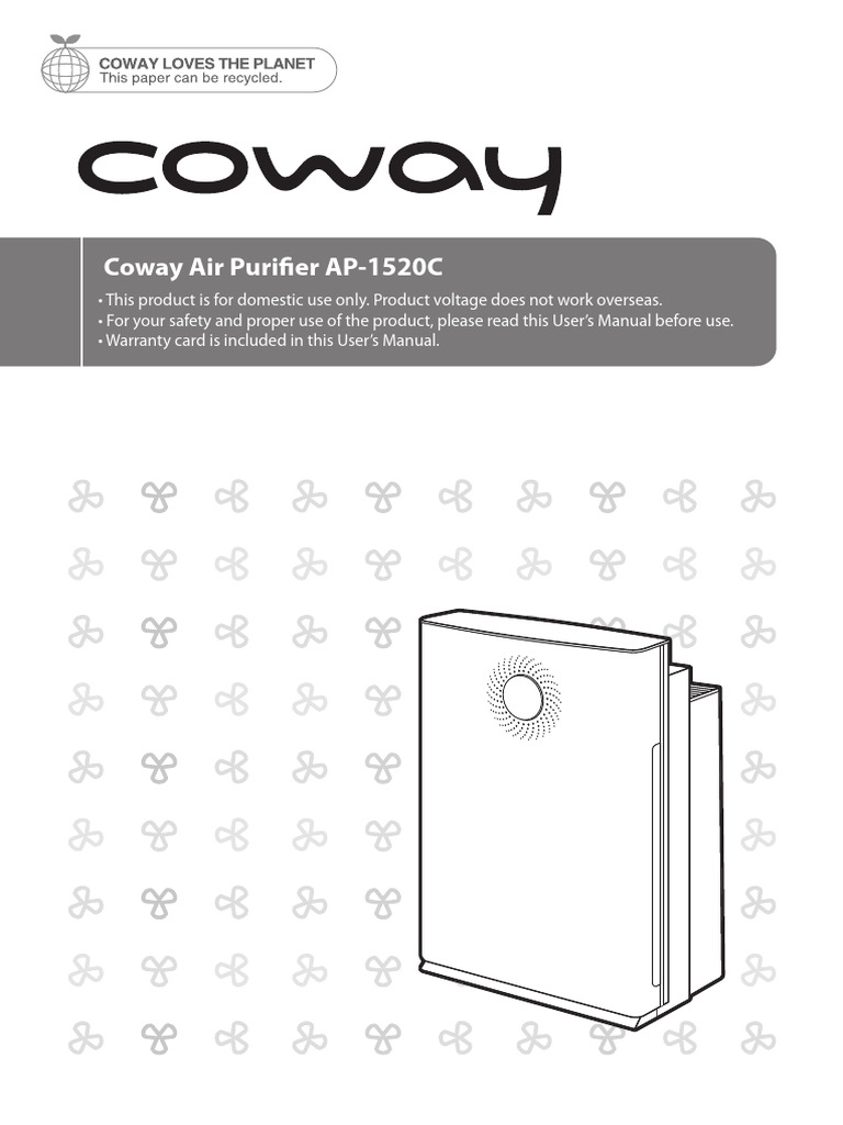 Product Manual Coway LombokIII AP-1520C | PDF | Legal Liability | Ac ...