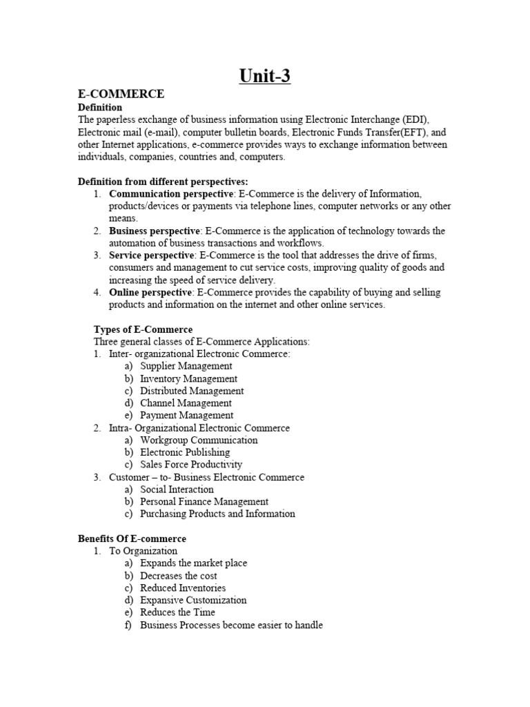 unit-3 | Download Free PDF | E Commerce | Computing