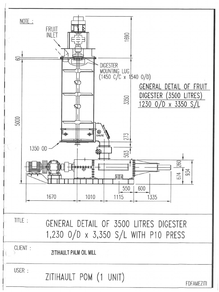 3500L Digester & P10 Screw Press - Operation Manual & Maintenance | PDF