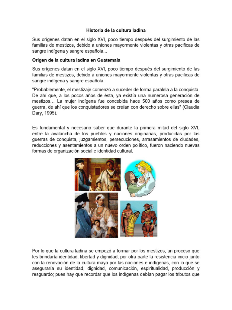 Historia y cultura de los ladinos | PDF | Guatemala | España