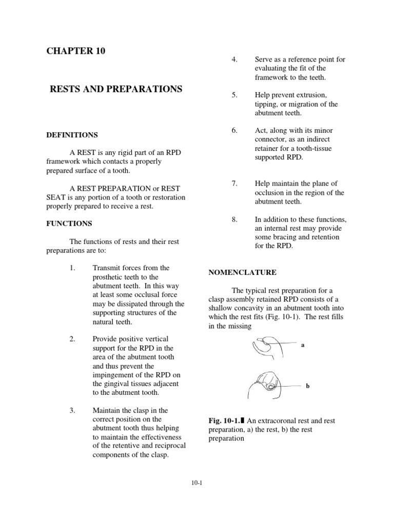 Occlusal Rest | PDF | Tooth | Dental Anatomy