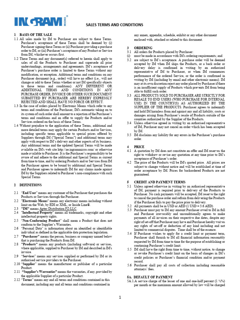 Standard Sales Terms ADFZ Updated | PDF | Taxes | License