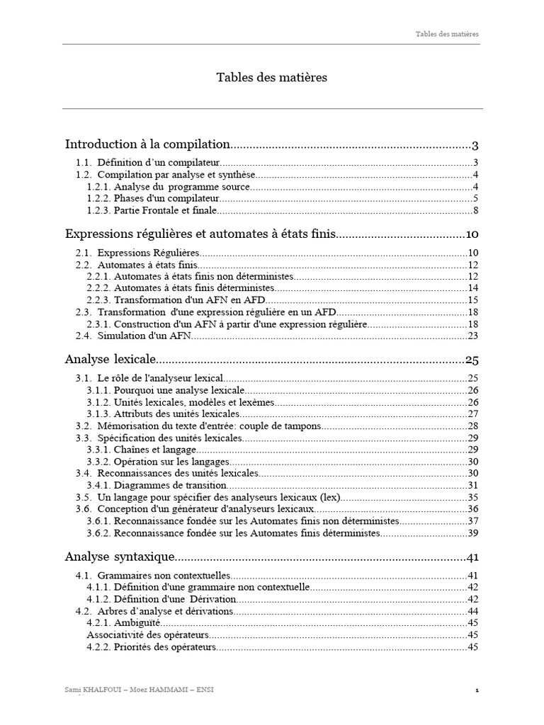Cours Compilation PDF | PDF | Compilateur | Analyse syntaxique