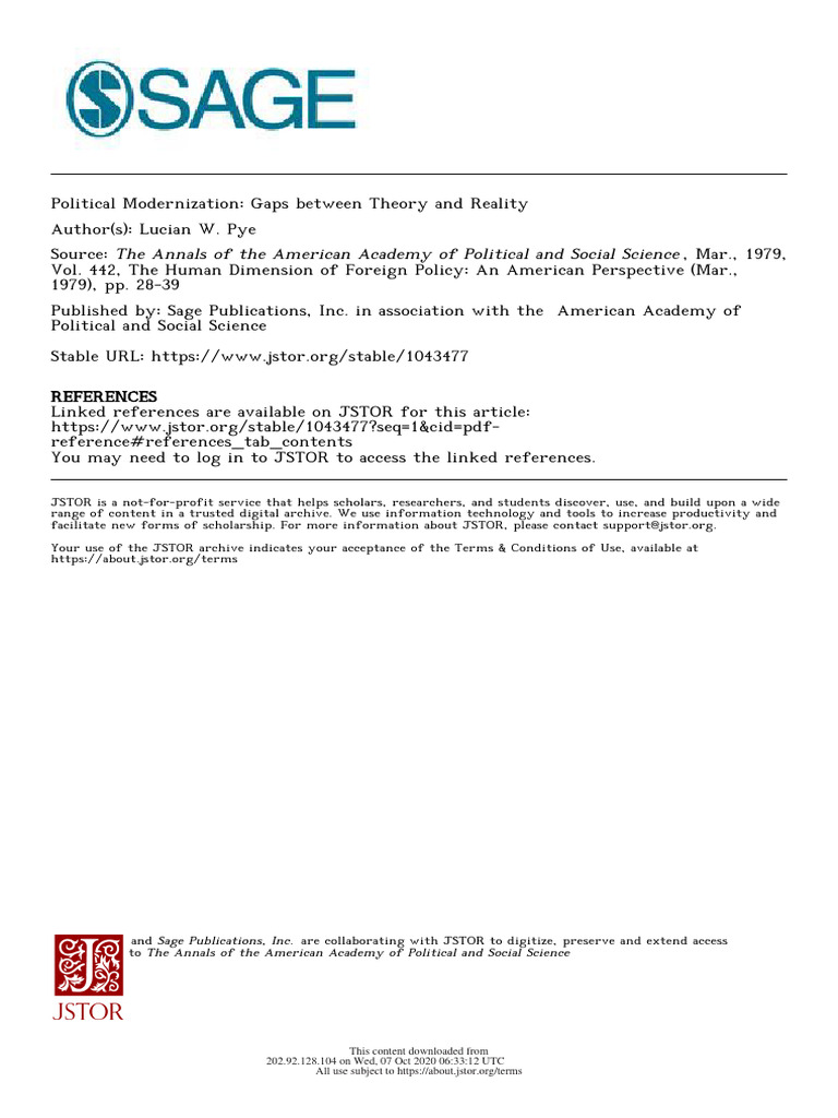 Political Modernization - Gaps Between Theory and Reality | PDF ...