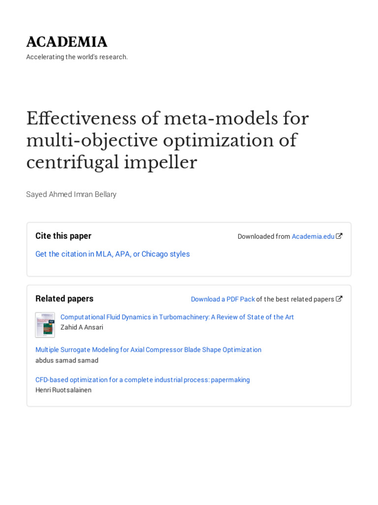 Effectiveness Of Meta Models For Multi Objective Optimization Of Centrifugal Impeller 1 345