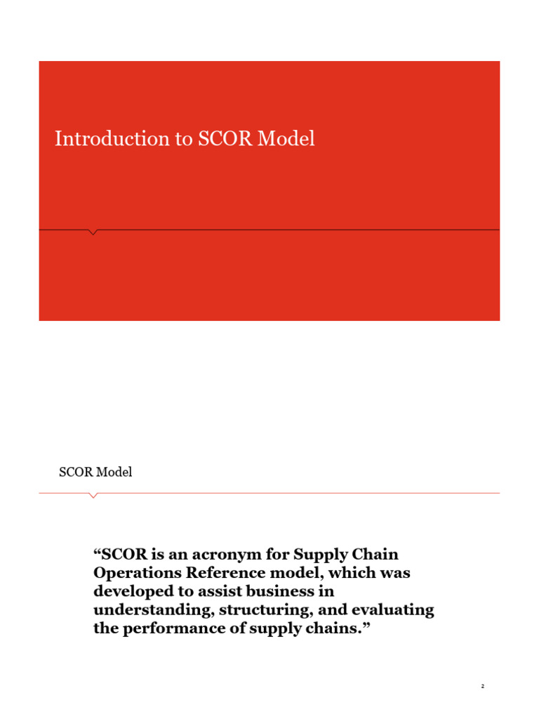 Introduction To SCOR Model | PDF | Supply Chain | Business Economics
