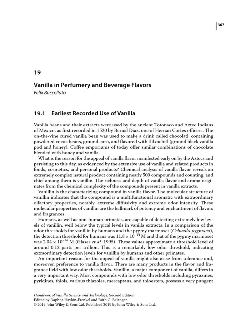 Vanilla in Perfumery and Beverage Flavors | PDF | Soft Drink | Vanilla