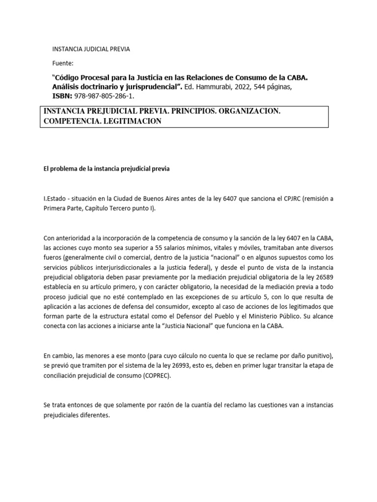 Código Procesal para La Justicia en Las Relaciones de Consumo de La CABA. Análisis Doctrinario y ...