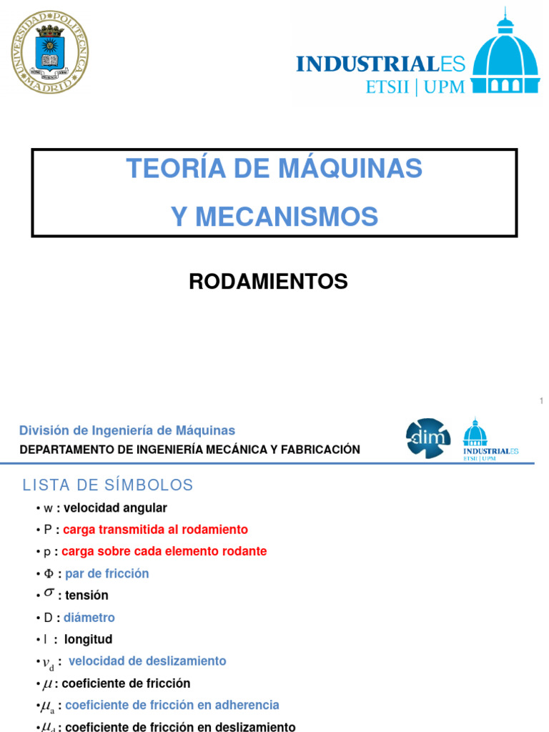 Tema 10 - Rodamientos | PDF | Física Aplicada e Interdisciplinaria ...