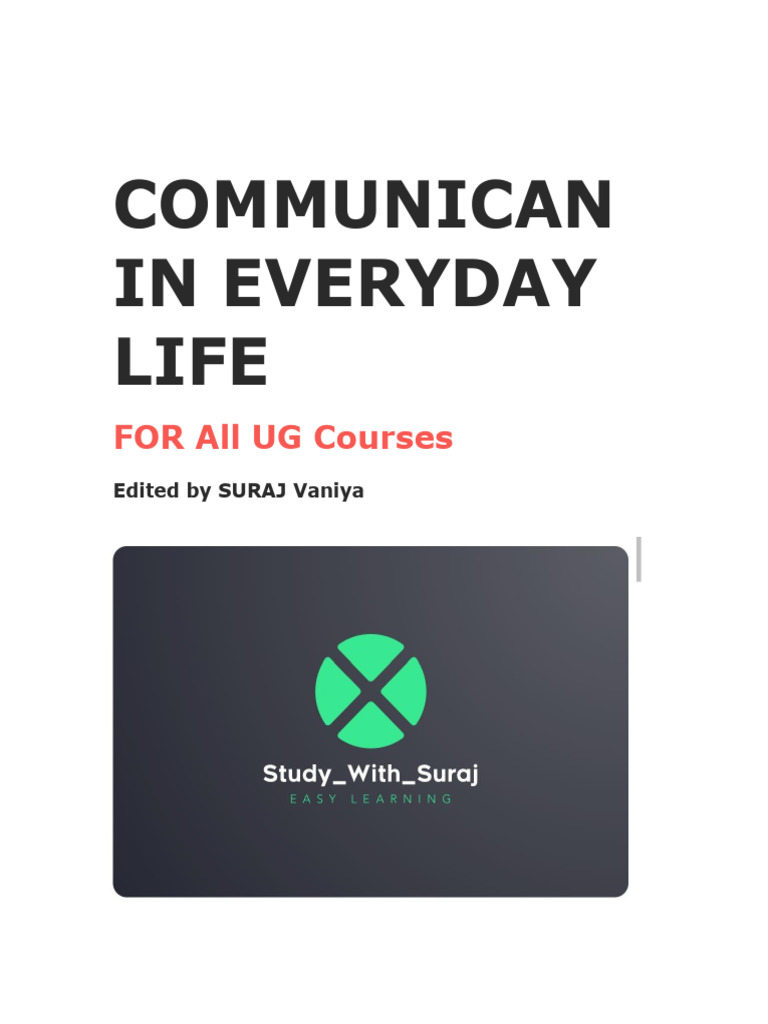 Communication In Everyday Life NOTES | PDF | Nonverbal Communication ...