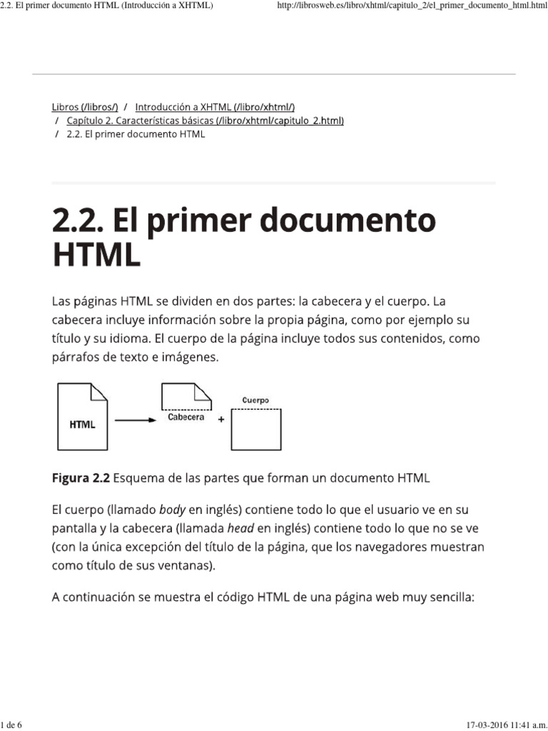 Ejemplo de documento HTML básico | PDF | HTML | Xhtml