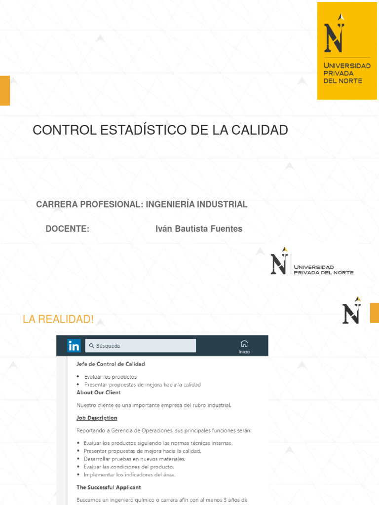 Sesion 1. Control Estadistico de La Calidad | PDF | Calidad (comercial) | Six Sigma