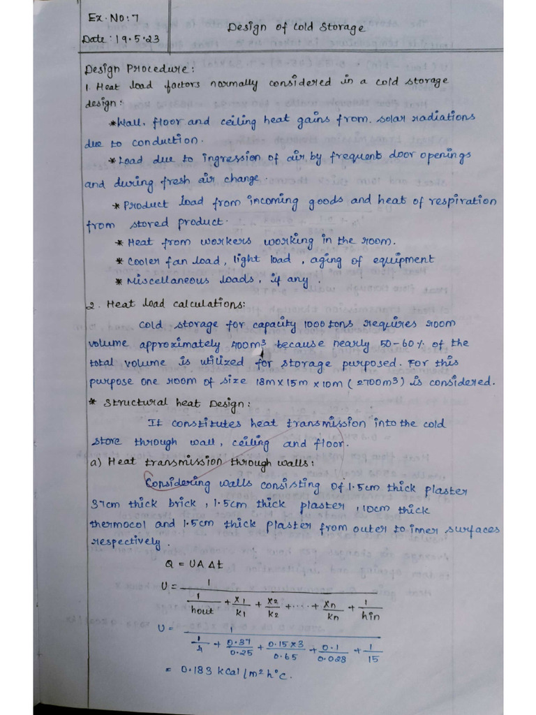 Design of Cold Storage | PDF