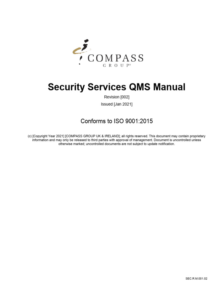 Security Services Qms Manual 2021docx | PDF | Quality Management System ...