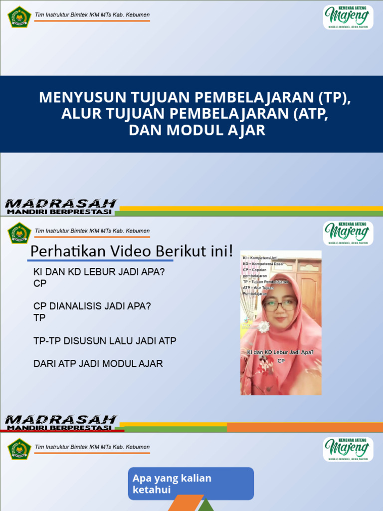 0 Menyusun TP ATP Dan Modul Ajar KKM MTSN 2 | PDF