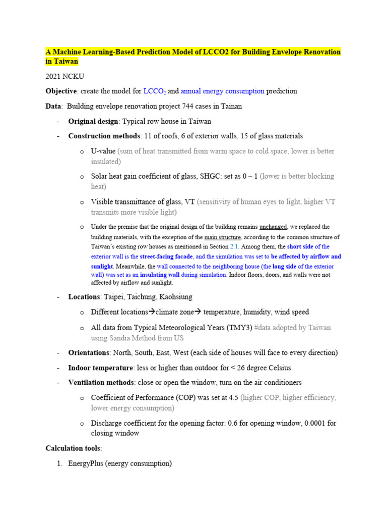 A Machine Learning-Based Prediction Model of LCCO2 For Building Envelope Renovation in Taiwan ...