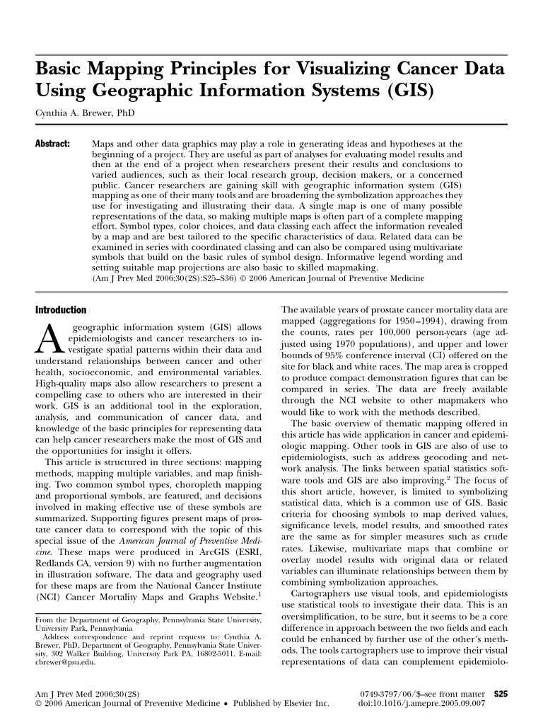 GIS Mapping Principles for Cancer Data | PDF | Geographic Information ...