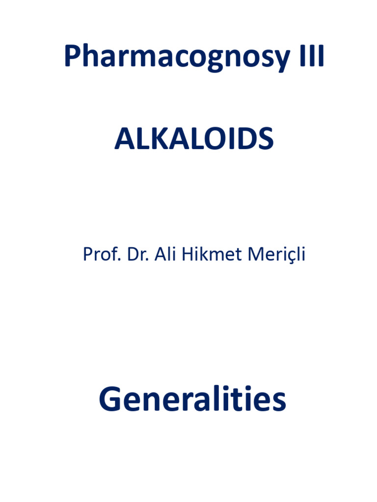 1-Alkaloids 1 | PDF | Alkaloid | Solvent