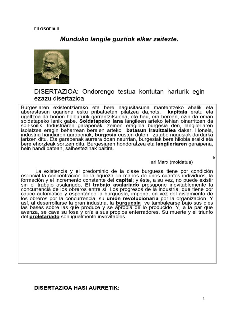 Marx Diser Hasi Aurretik 24.docx Fitxategiaren Kopia | PDF