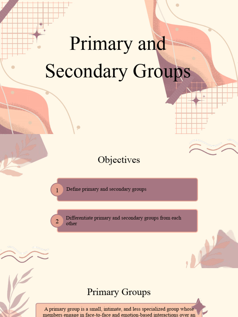 Ucsp Bragat Primary and Secondary Groups | PDF | Interpersonal ...