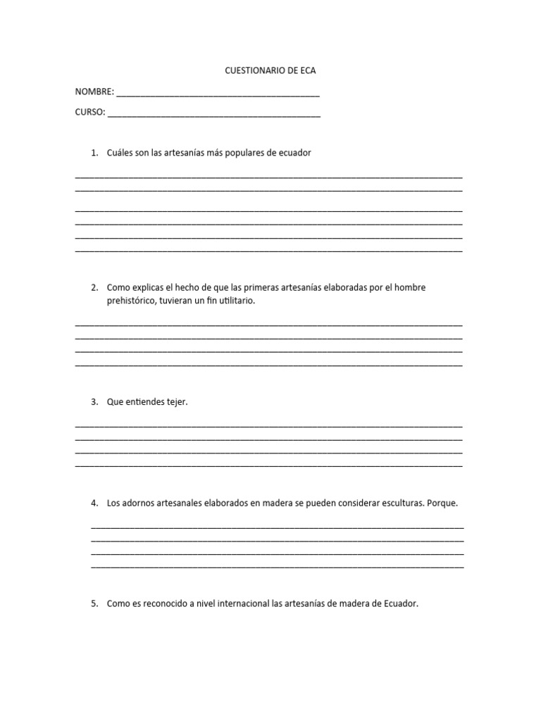 CUESTIONARIO Eca | PDF | Artes Decorativas