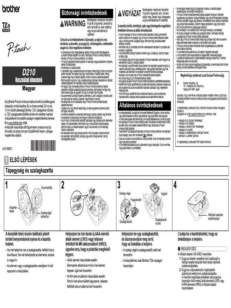 Brother P-Touch pt-d210 Manual | PDF