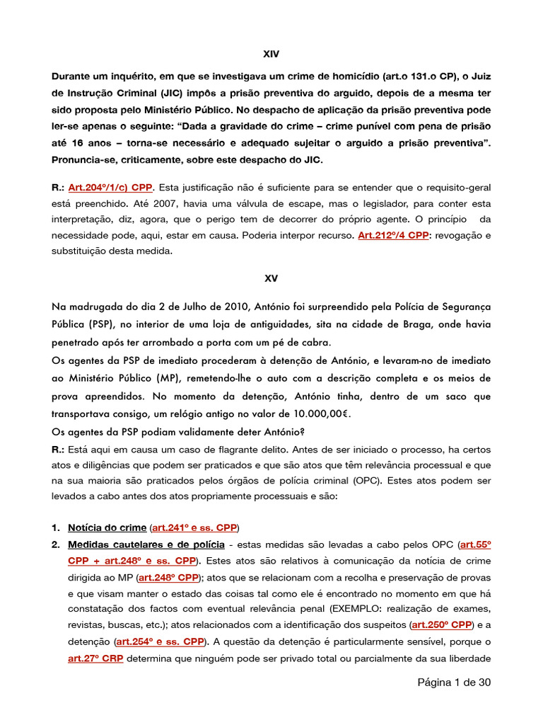 Casos Práticos Compilado DPP | PDF | Crimes | Crime e Violência