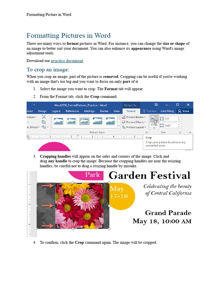 2 HowTo Format Pictures Word | PDF | Vision | Imaging