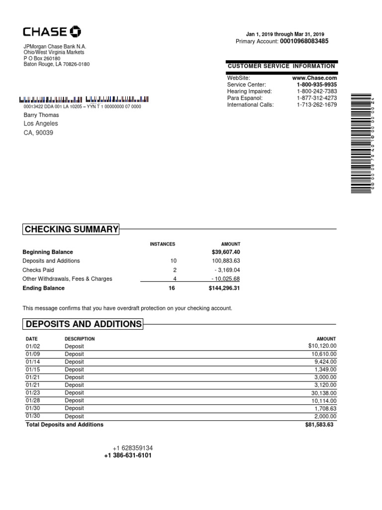Barry Bank Statement | PDF | Deposit Account | Transaction Account