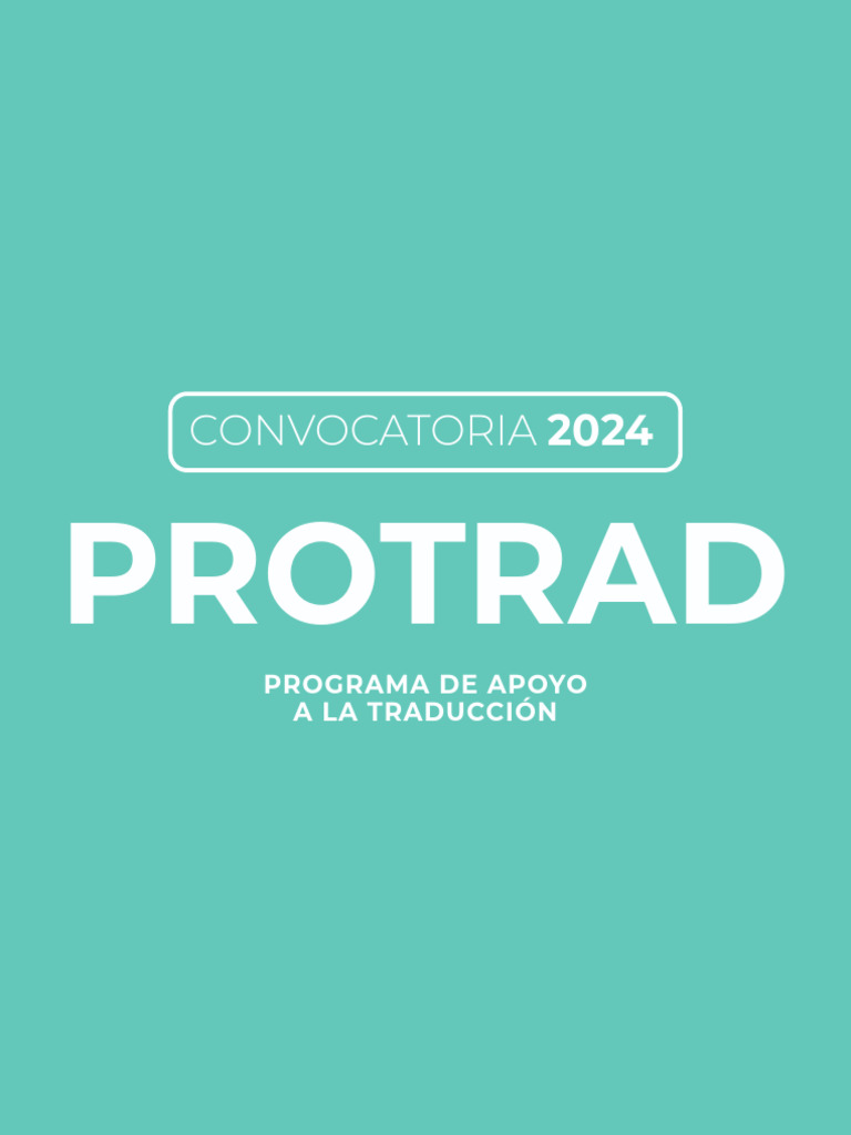 Convocatoria PROTRAD 2024 | PDF | Traducciones | Publicación