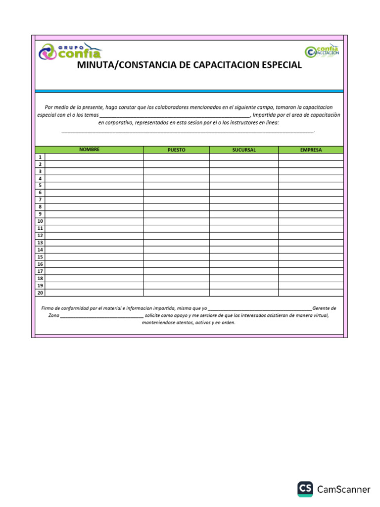 Minuta de Capacitación Especial Virtual | PDF | Negocios | Finanzas y dinero
