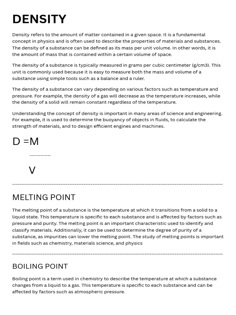 DENSITY | PDF | Density | Chemical Substances