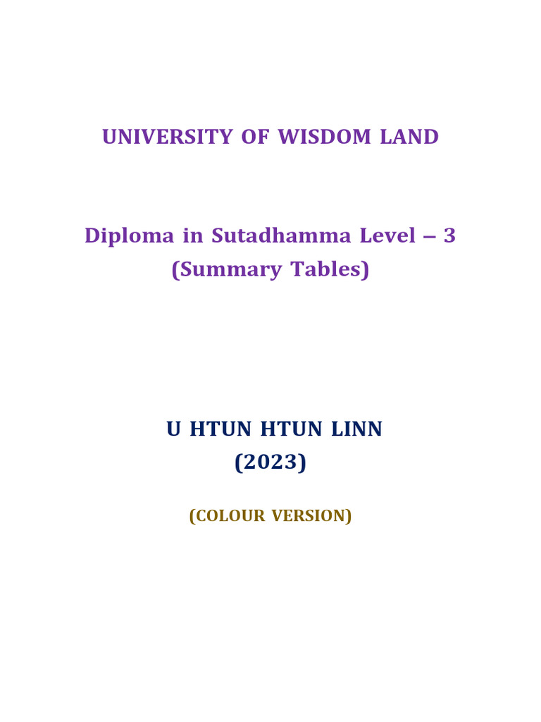 Summary Table (Level 3) - HHL | PDF