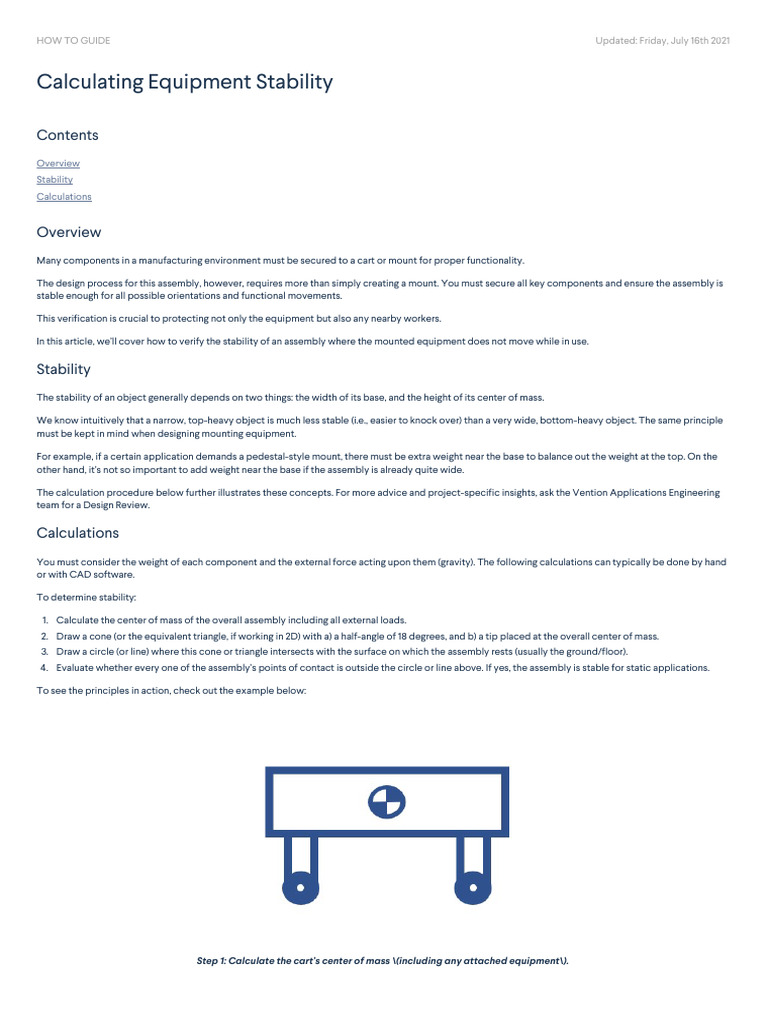 Calculating Equipment Stability | PDF | Weight | Center Of Mass